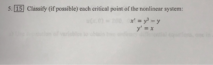 Solved 5. 15 Classify (if possible) each critical point of | Chegg.com