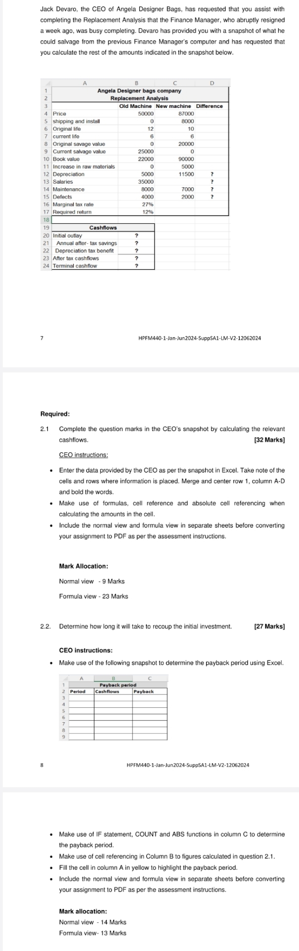 Solved Jack Devaro, the CEO of Angela Designer Bags, has | Chegg.com