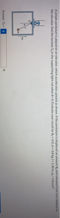 Solved A simple pendulum is placed on an elevator, which | Chegg.com