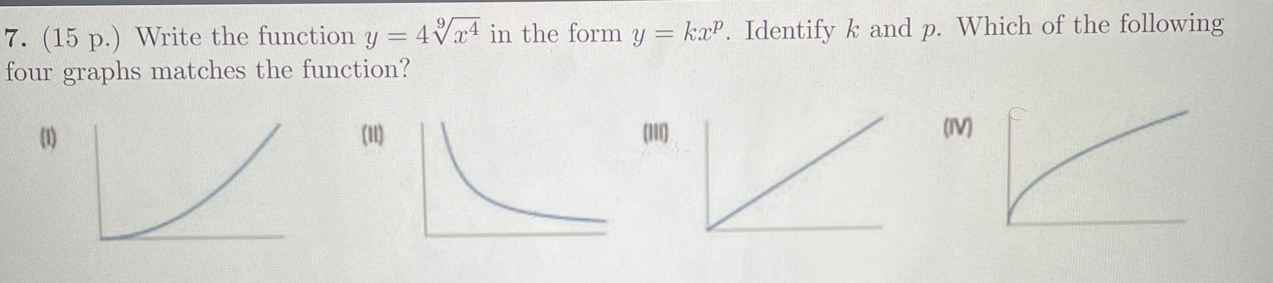 Solved Write the function y=4x49 ﻿in the form y=kxp. | Chegg.com