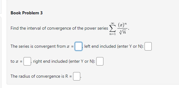 Solved Book Problem 3Find the interval of convergence of the | Chegg.com