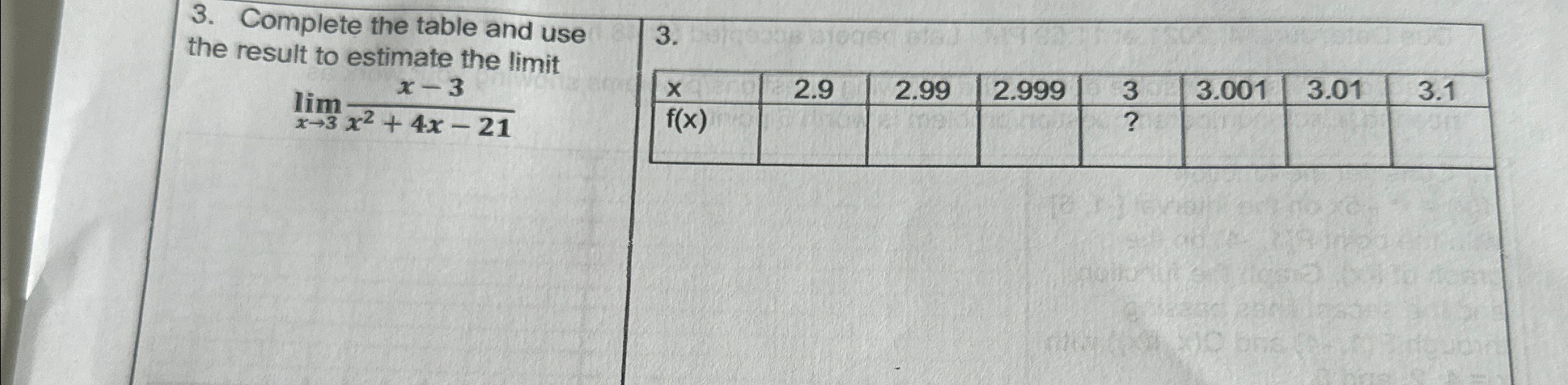 Solved Complete the table and use the result to estimate the | Chegg.com