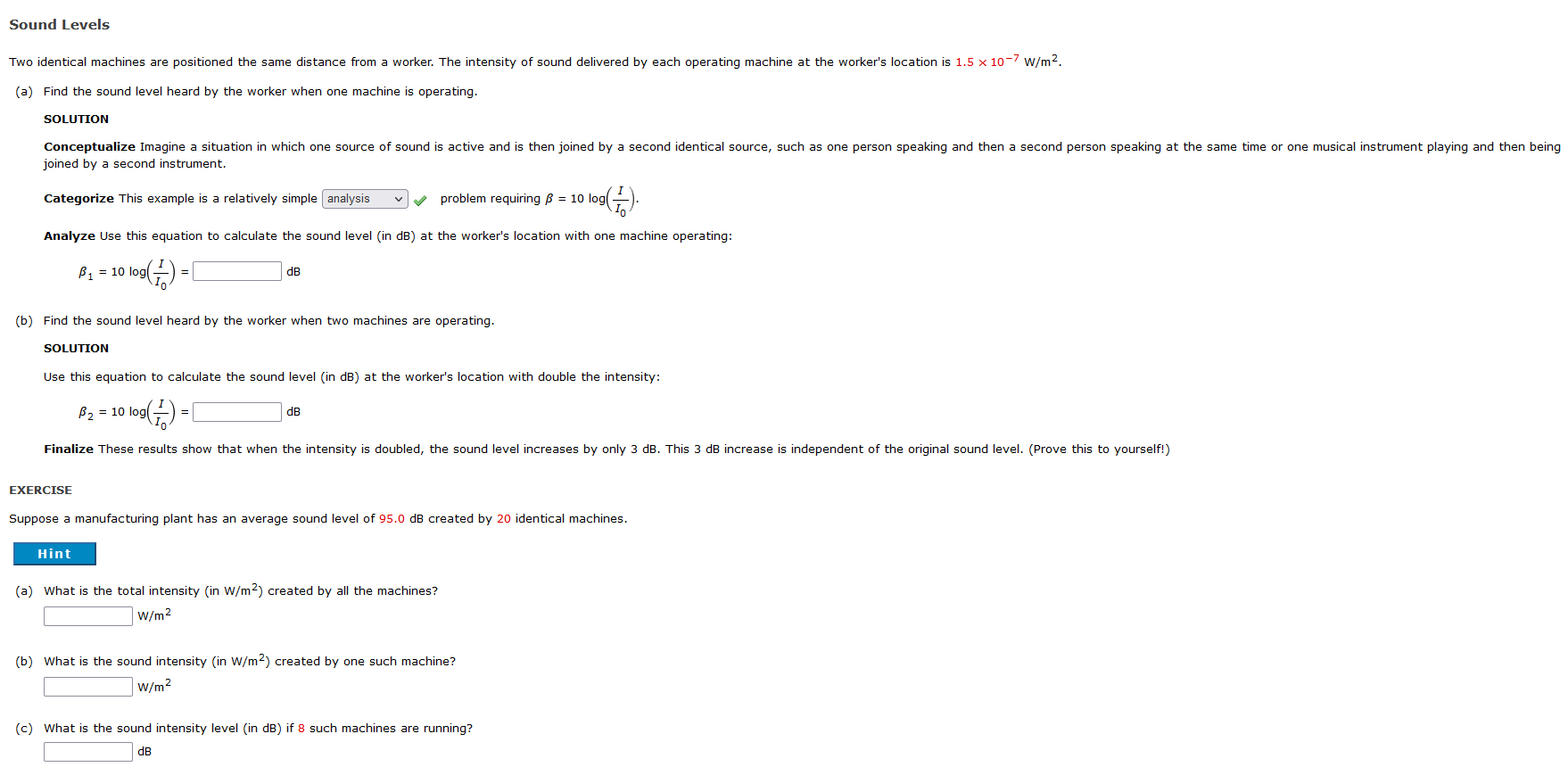 Solved Sound Levels Two identical machines are positioned | Chegg.com