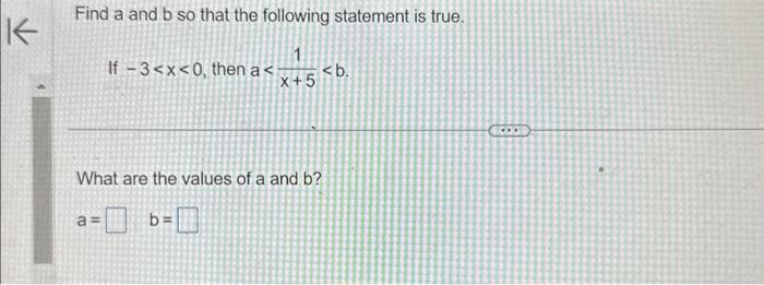 Solved Find a and b so that the following statement is true. | Chegg.com