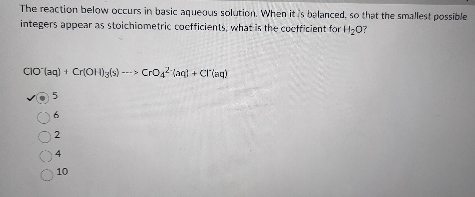 Solved The reaction below occurs in basic aqueous solution. | Chegg.com
