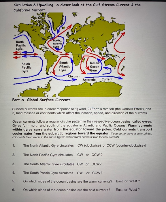 Solved Circulation & Upwelling A closer look at the Gulf | Chegg.com