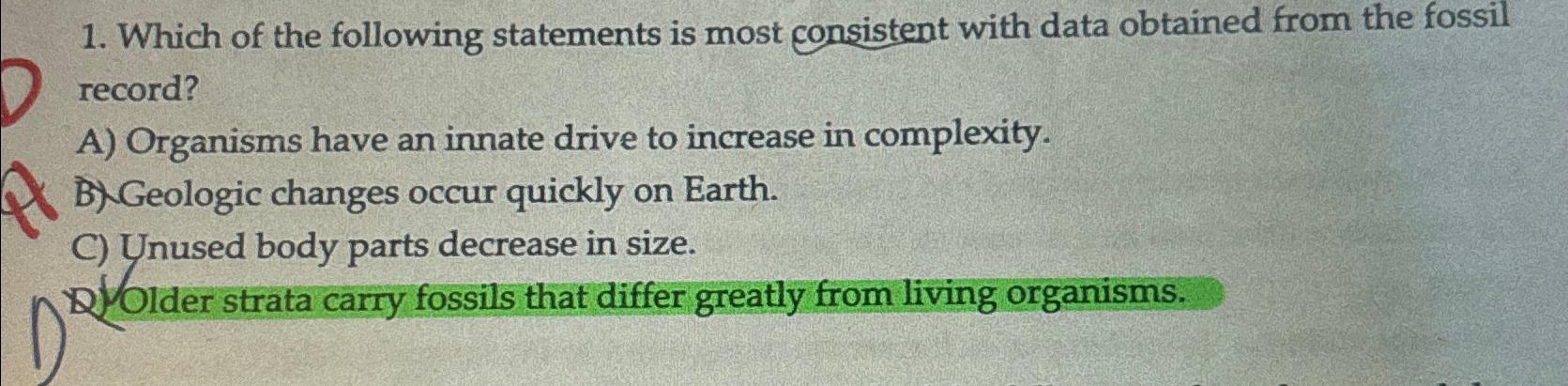 Solved Which of the following statements is most consistent | Chegg.com