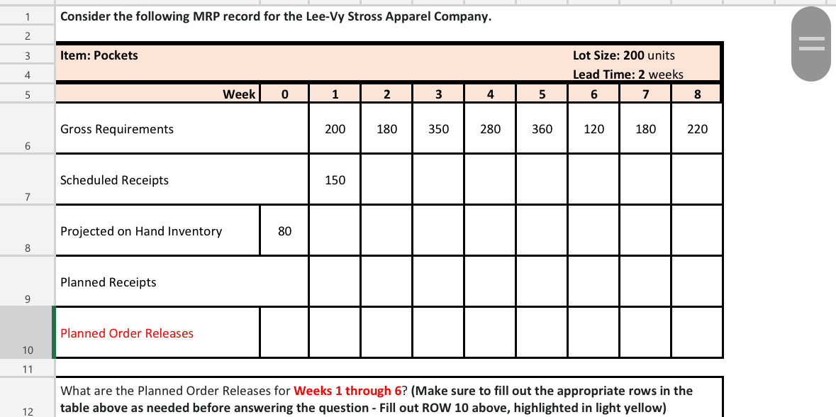 Solved \table[[1,Consider the following MRP record for the | Chegg.com