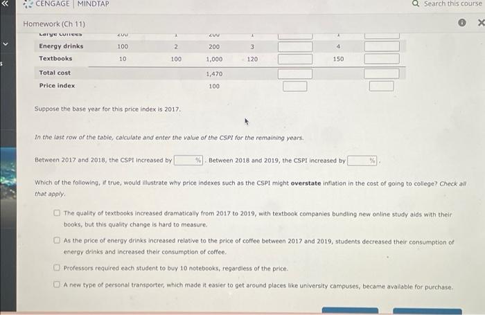 Solved Consider a fictional price index, the College Student | Chegg.com