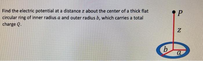 Solved Find the electric potential at a distance z about the | Chegg.com