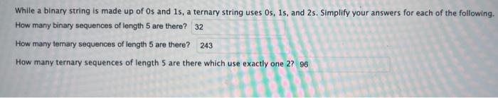 Solved While a binary string is made up of 0 s and 1 s, a | Chegg.com