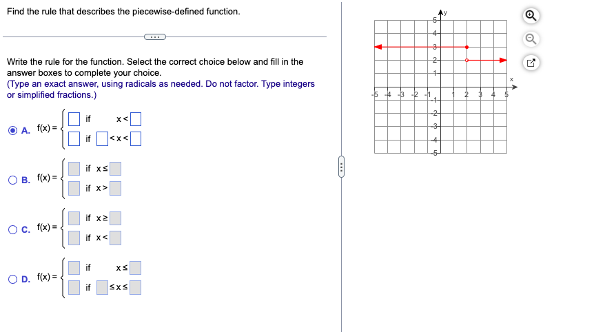 Solved Find the rule that describes the piecewise-defined | Chegg.com