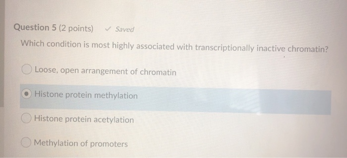 Solved Question 5 (2 points) Saved Which condition is most | Chegg.com