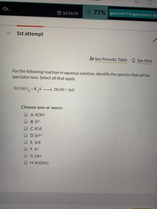 Solved Ch... 10/14/19 jjone 14317@tigers.nemcc.ed 1st | Chegg.com