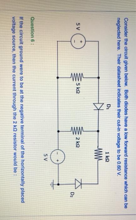 Solved Consider the circuit given below. Both diodes have a | Chegg.com