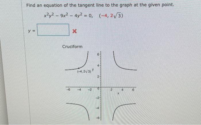 Solved Find an equation of the tangent line to the graph at | Chegg.com