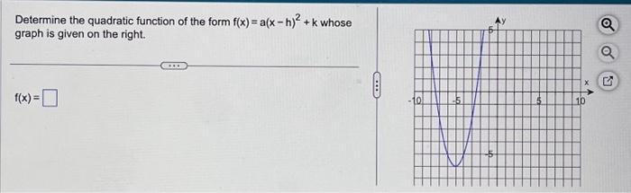 Solved Determine the quadratic function of the form | Chegg.com