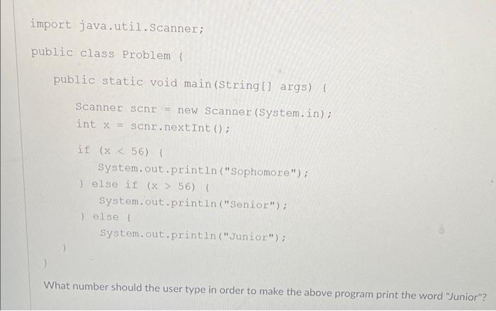 Solved import java.util.Scanner; public class Problem { | Chegg.com