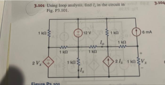 Solved 3101 Using Loop Analysis Find Iv In The Circuit In 