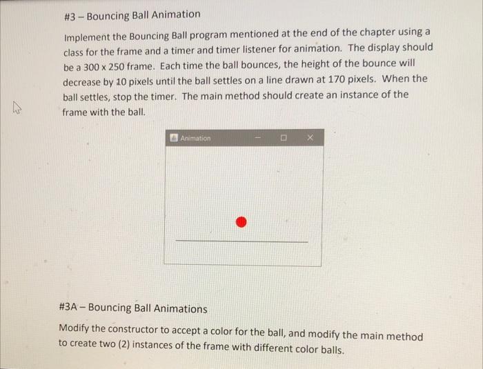 Solved 3 Bouncing Ball Animation Implement The Bouncing 6941
