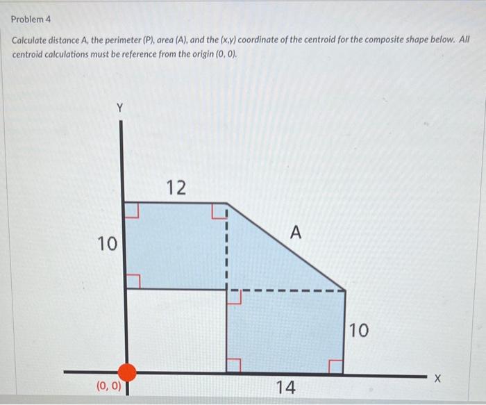 Solved Calculate distance A, the perimeter (P), area (A), | Chegg.com