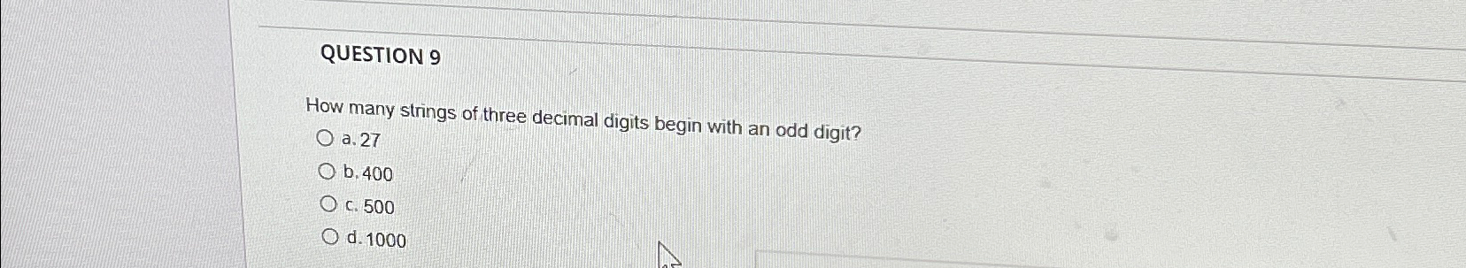 Solved Question 9how Many Strings Of Three Decimal Digits 5710