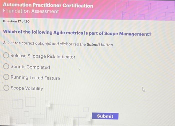 Solved Automation Practitioner Certification Foundation | Chegg.com