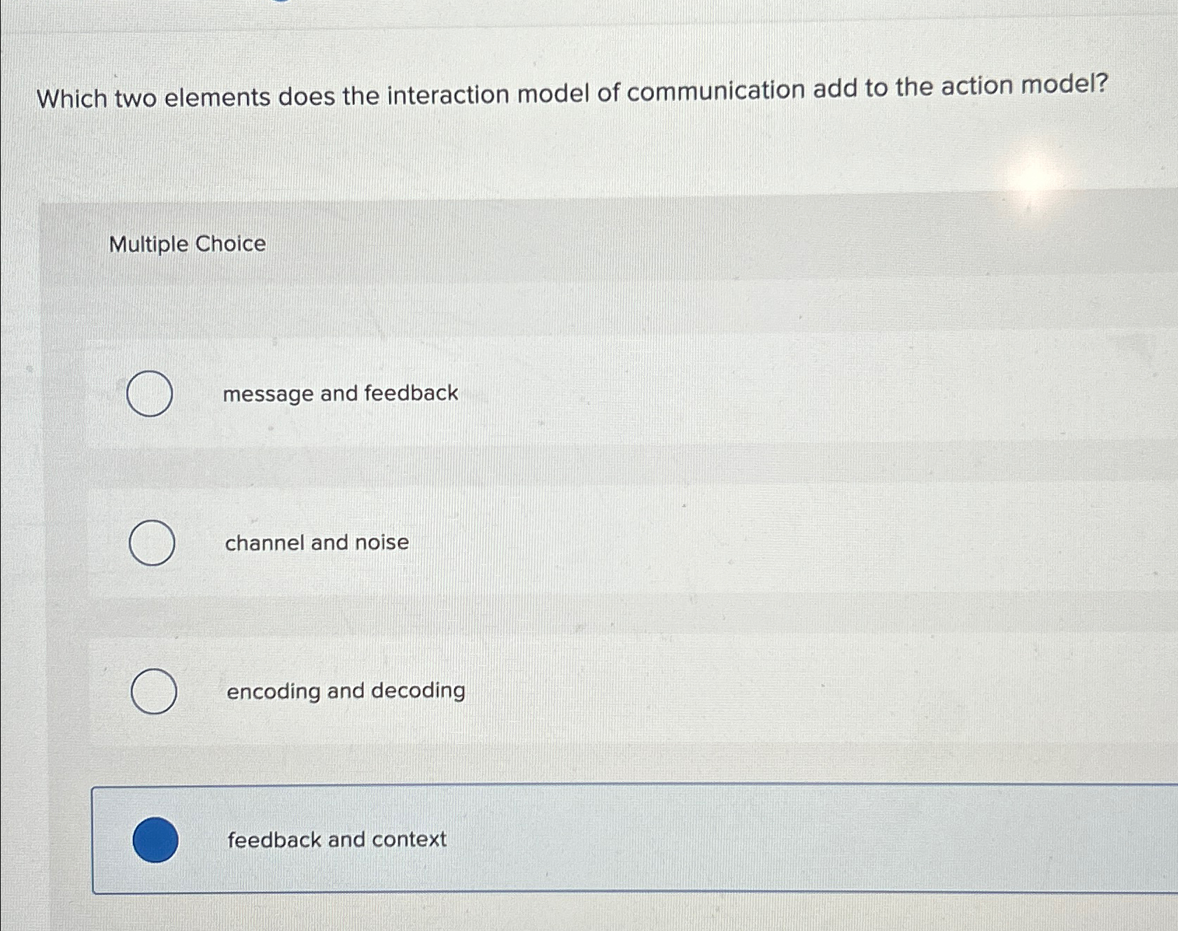 Solved Which two elements does the interaction model of | Chegg.com