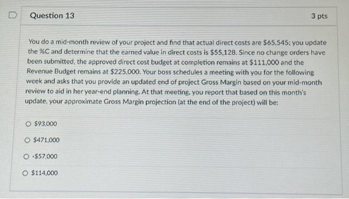 Solved You do a mid-month review of your project and find | Chegg.com