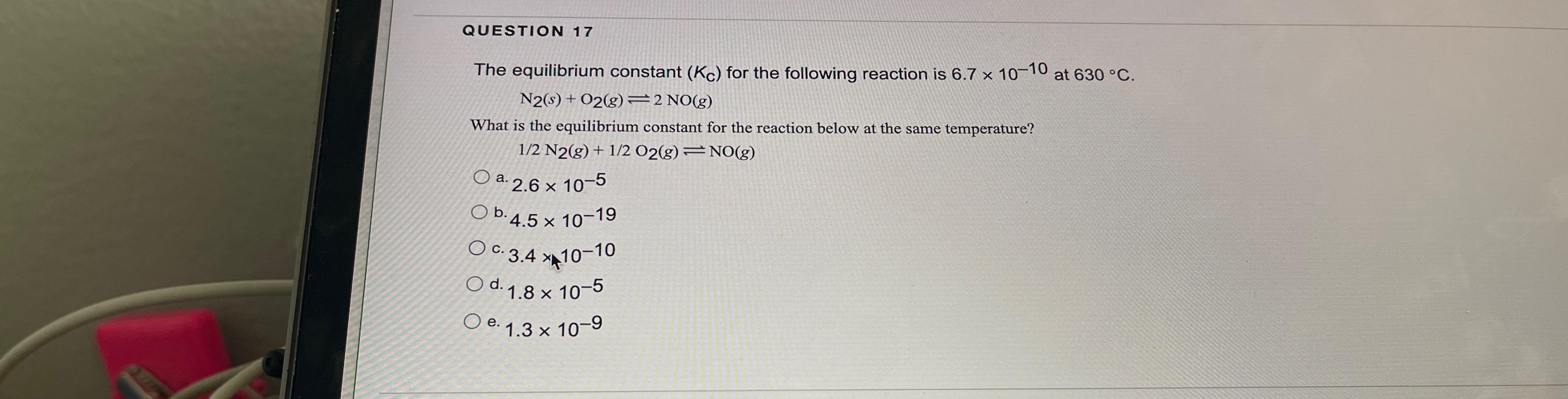 Solved QUESTION 17\\nThe equilibrium constant (K_(C)) for | Chegg.com Solved QUESTION 17\\nThe equilibrium constant (K_(C)) for | Chegg.com