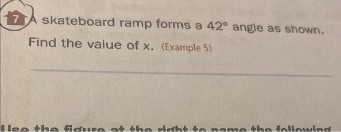 Solved A skateboard ramp forms a 42∘ angle as shown. Find | Chegg.com