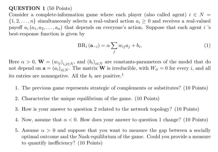 Solved Question 1 50 Points Consider A 