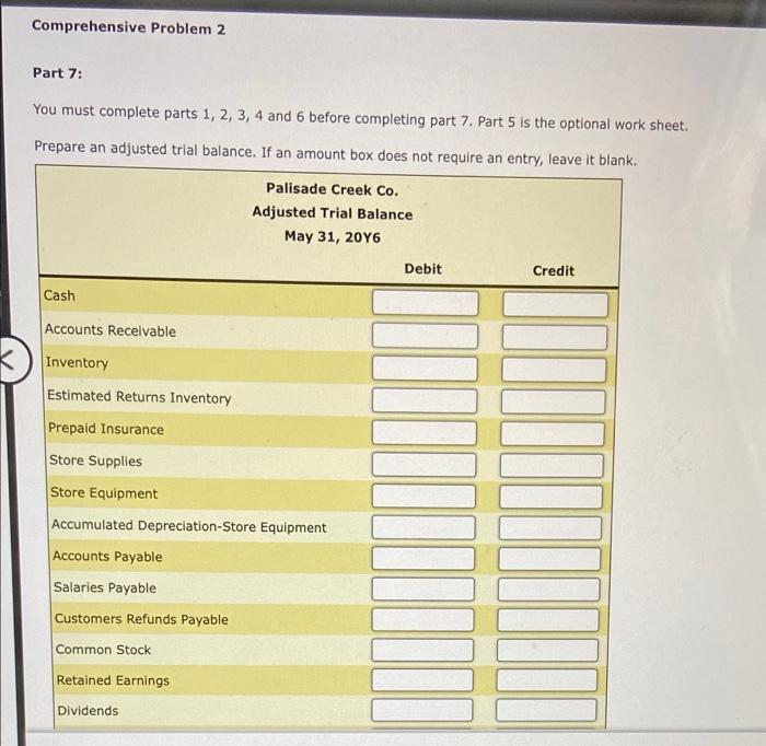 Solved Comprehensive Problem 2 Part 1 and Part 2: Palisade | Chegg.com