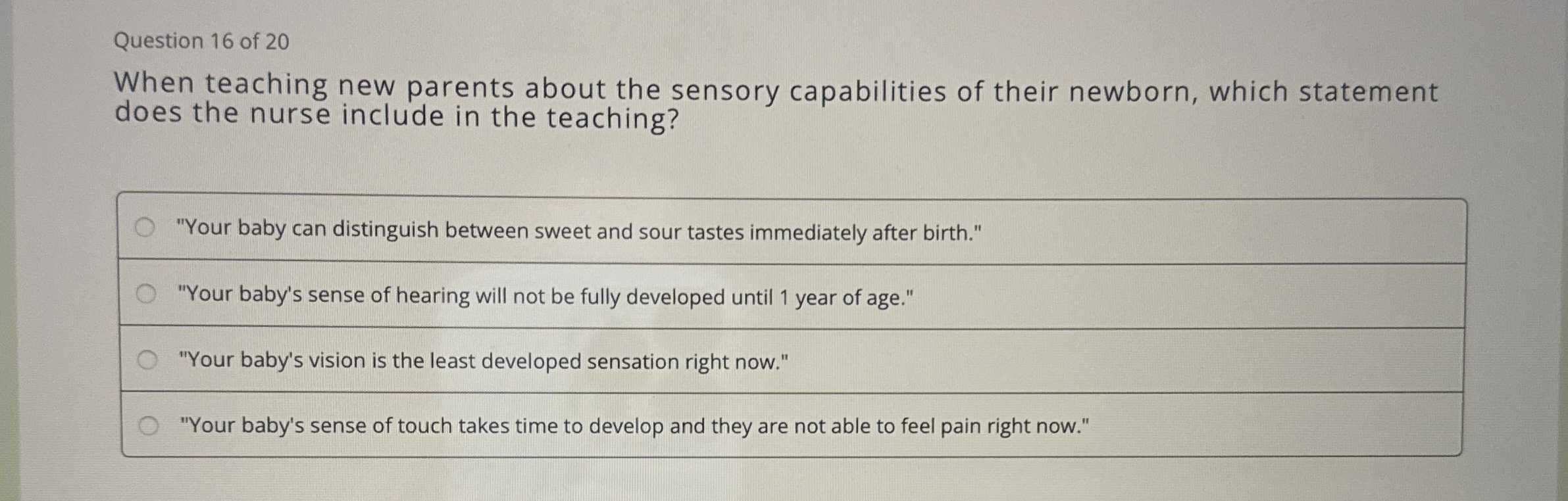 Solved Question 16 ﻿of 20When teaching new parents about the | Chegg.com