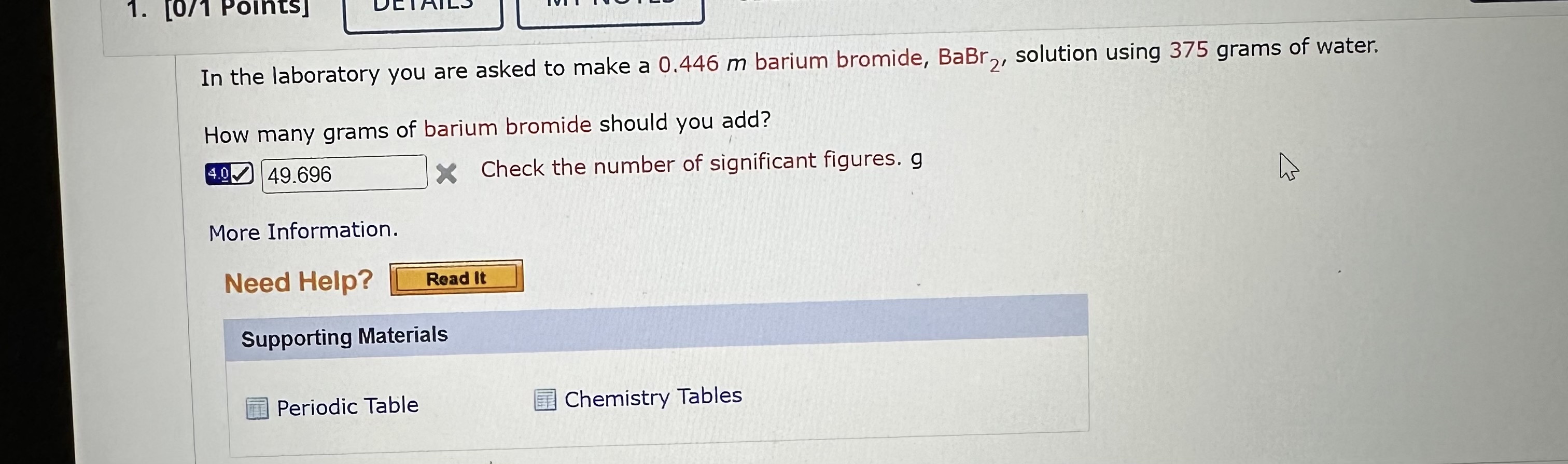 Solved In the laboratory you are asked to make a 0.446 ﻿m | Chegg.com