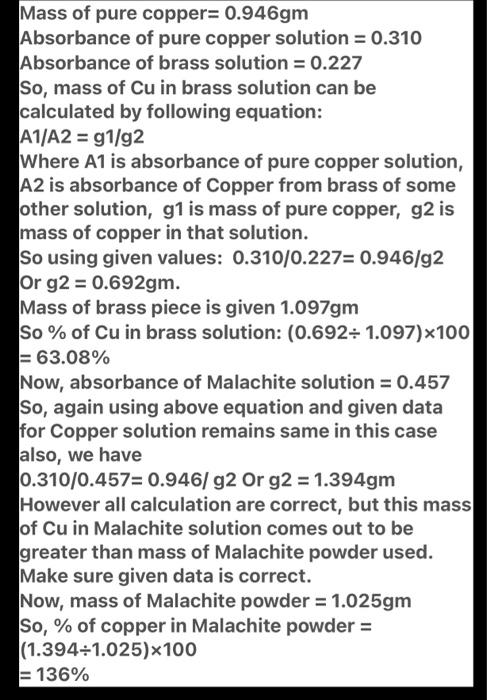 Solved Chemistry 111 Laboratory Determination of Percent | Chegg.com