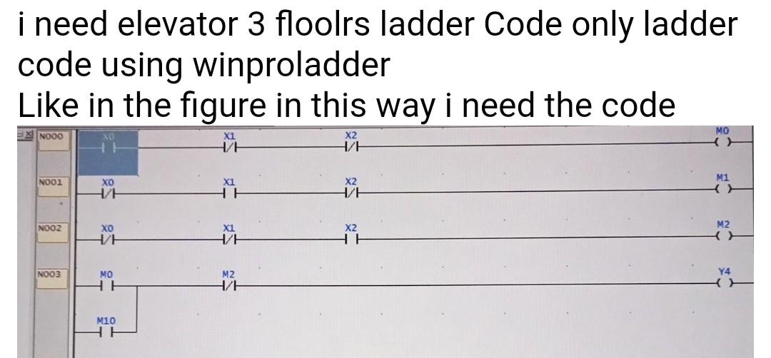 Solved i need elevator 3 floolrs ladder Code only ladder | Chegg.com