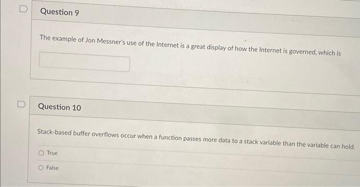 Solved The example of Jon Messner's use of the Internet is a | Chegg.com
