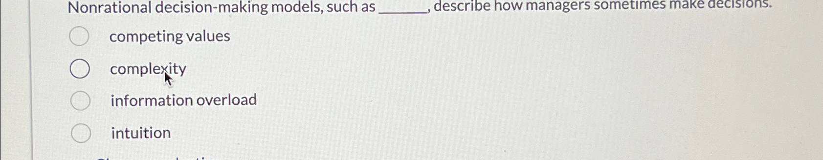 Solved Nonrational decision-making models, such as describe | Chegg.com