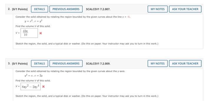 Solved MY NOTES ASK YOUR TEACHER 2. [0/1 points) DETAILS | Chegg.com
