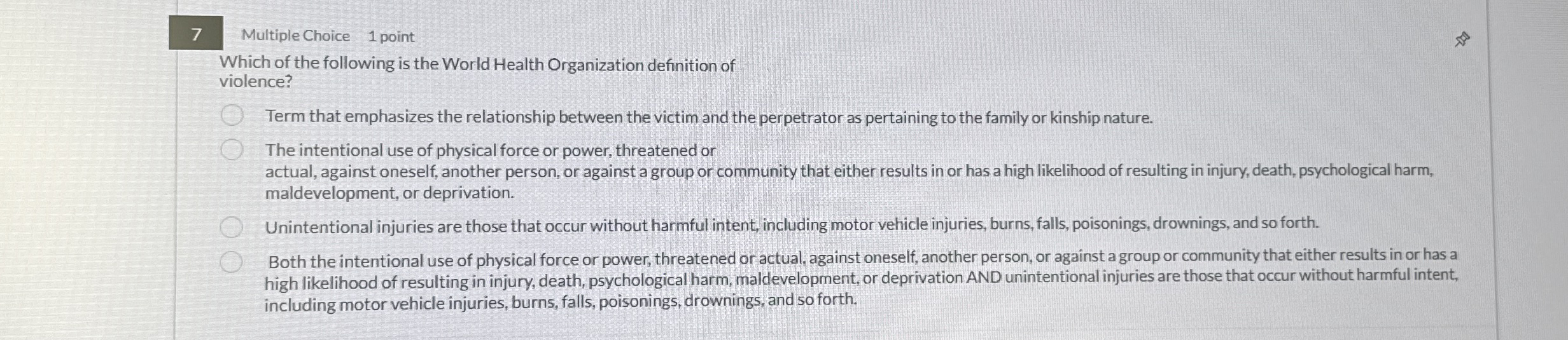 Solved 7Multiple Choice 1 ﻿pointWhich of the following is | Chegg.com