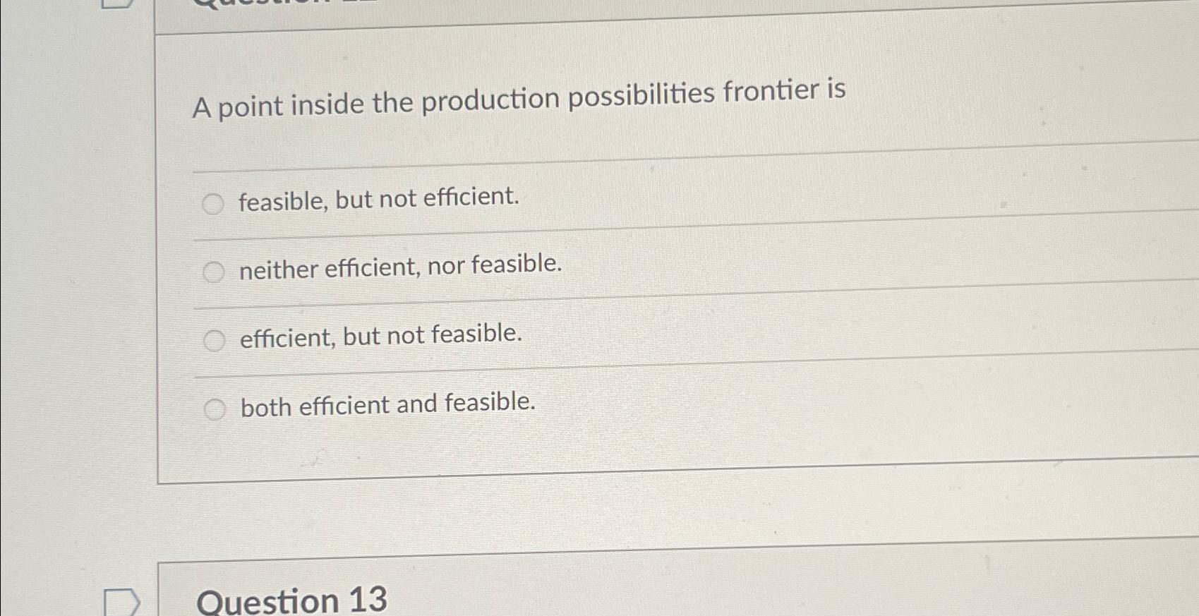Solved A point inside the production possibilities frontier | Chegg.com