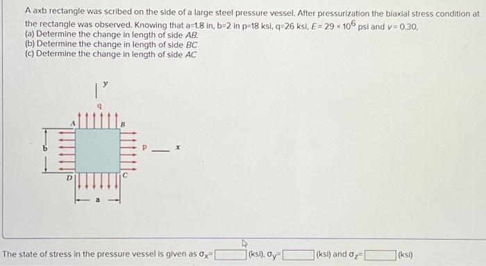 Solved A axb rectangle was scribed on the side of a large | Chegg.com
