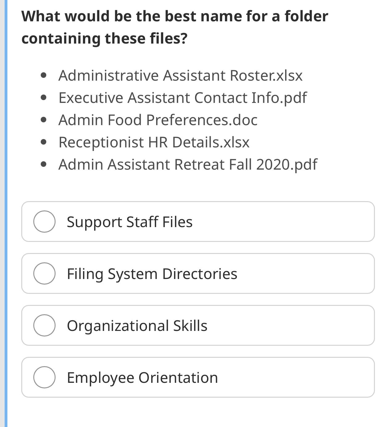 Solved What would be the best name for a folder containing | Chegg.com