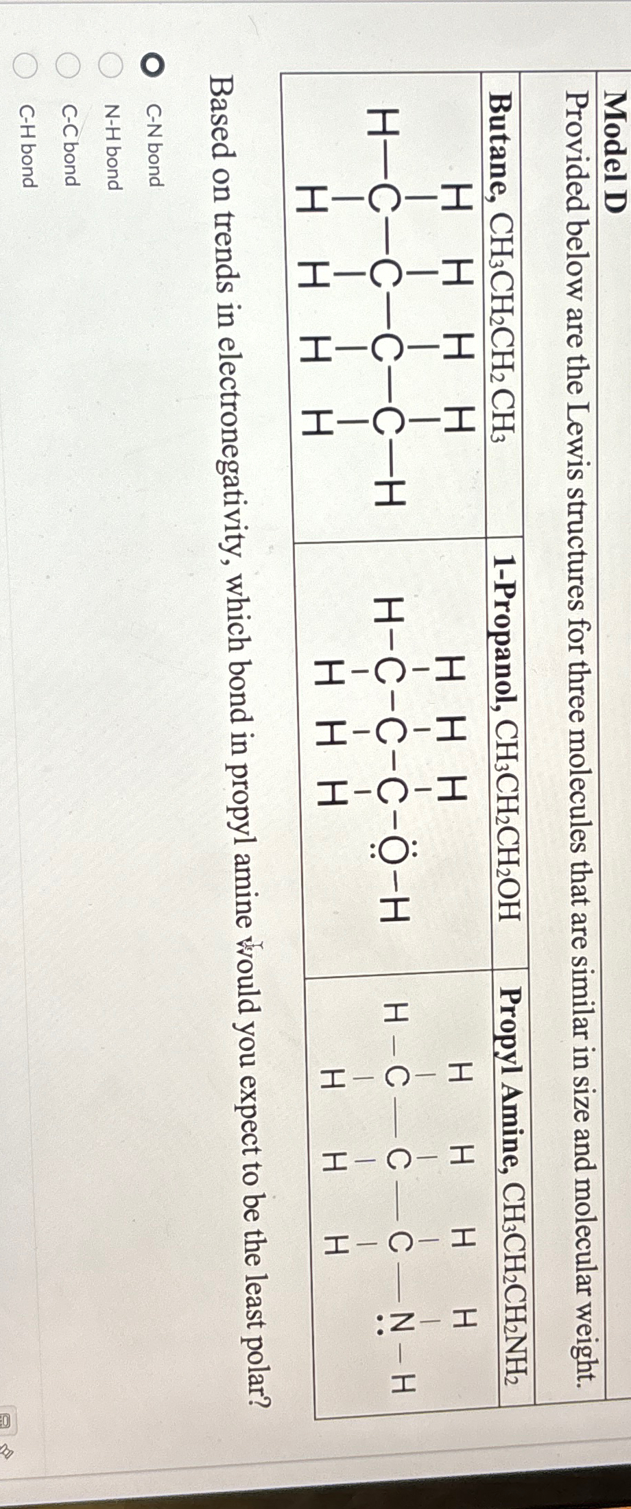 Solved \table[[Butane, CH3CH2CH2CH3,1-Propanol, | Chegg.com