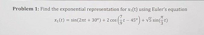 Solved Problem 1: Find the exponential representation for | Chegg.com