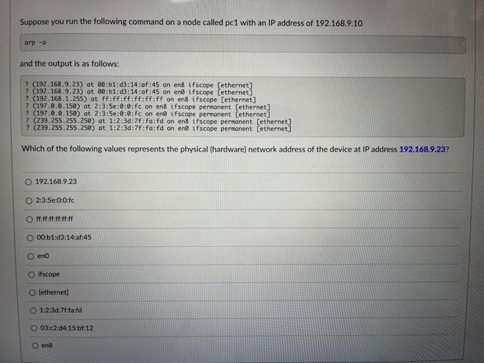 Solved Suppose you run the following command on a node | Chegg.com