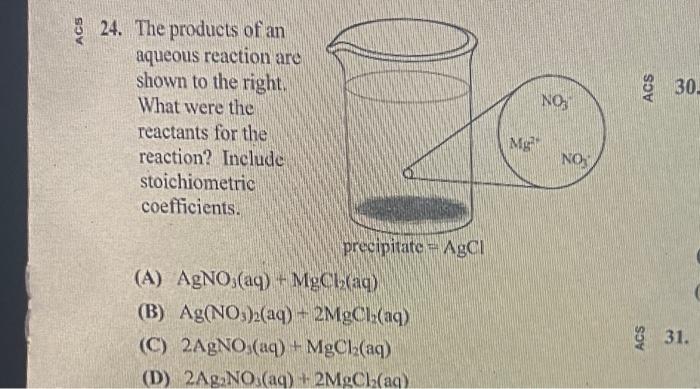 Solved CHEMISTRY24. The products of an aqueous reaction are | Chegg.com