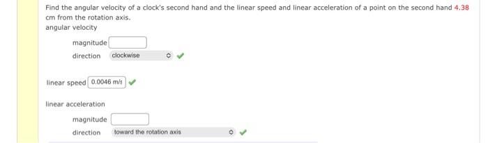 Find the angular velocity of a clock's second hand | Chegg.com