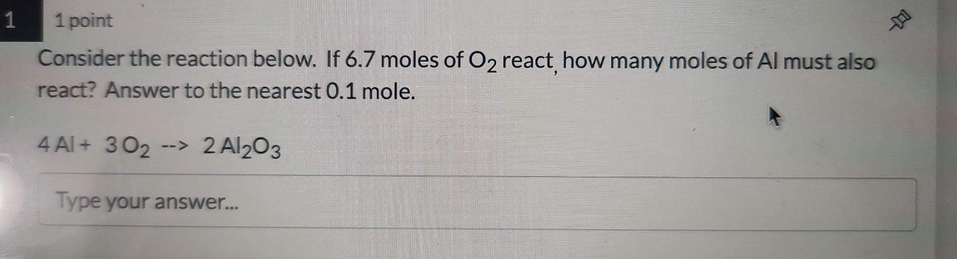 Solved Consider the reaction below. If 6.7 moles of O2 | Chegg.com